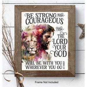 Wall Decor | Christian Art Wall Decor Be Strong And Courageous Wall Art ...